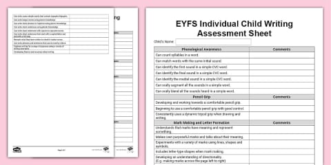 EYFS Literacy Baseline Assessment