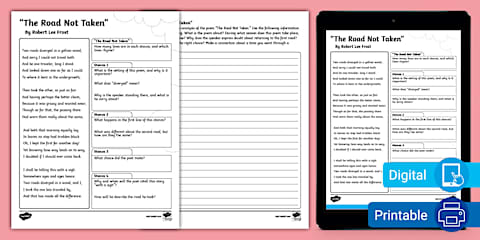Comparative Poetry: Robert Frost Activities