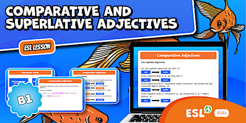 ESL Comparatives and Superlatives Snakes and Ladders Board Game [Kids, A1]