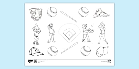 Baseball Word Search for K-2nd Grade