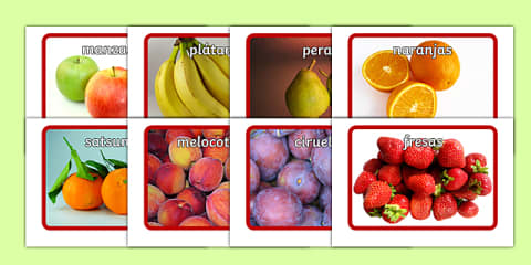 Fruit and Vegetables Word Cards Spanish - Spanish, Vocabulary, Word ...