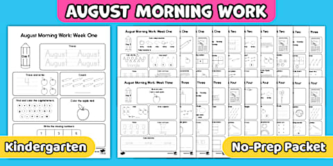 Kindergarten May Morning Work Pack
