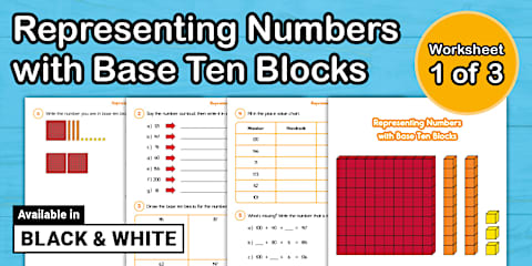Base 10 Block Pictures Activity