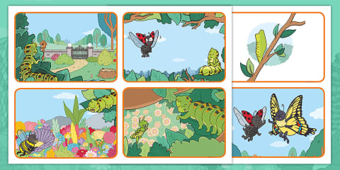 The Cautious Caterpillar Story Sequencing Map Activity