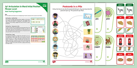 /sh/ Articulation in Word Initial Position Phrase Level Activity Pack