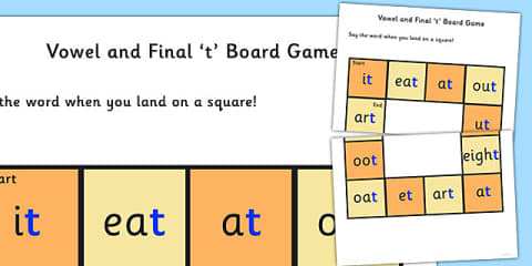Vowel and Final 'M' Board Game