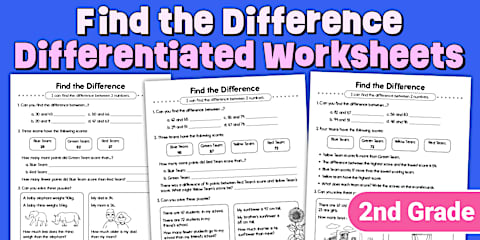 Second Grade Two-Step Addition and Subtraction Math Word Problems Task ...