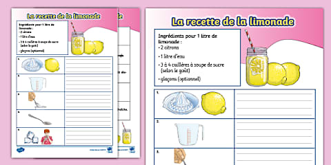 Writing a Recipe in French