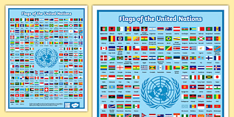 United Nations Flags with Names: Activity Sheet