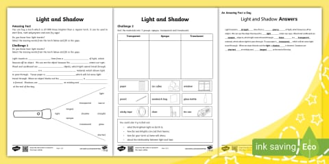 Year 5 Science Light Unit Pack