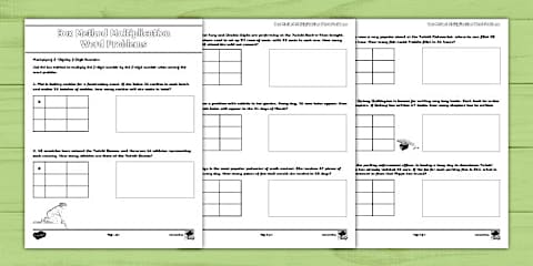 Multiplying 3-Digit by 1-Digit Box Method Multiplication Word Problems