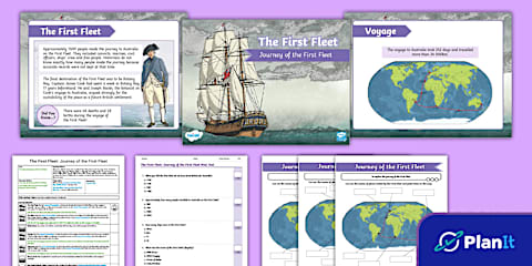 The First Fleet Mapping the Voyage Differentiated Worksheet