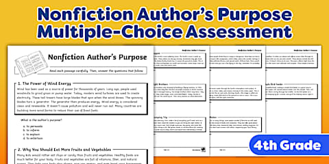 Author's Purpose Task Cards for 3rd-5th Grade