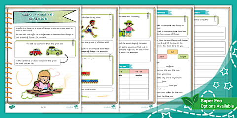 Adding '-er' and '-est' Worksheet