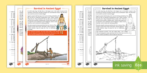 Fifth Grade Ancient Egyptian Gods Reading Comprehension Worksheet