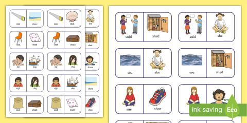 ‘sh’ and ‘s’ Minimal Pair Cards