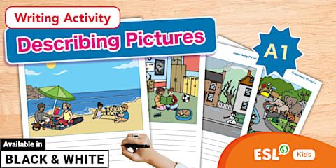 ESL Describing the Street Writing Activity [Kids, A1]