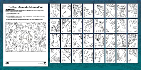 Australia Collaborative Puzzle Art Colouring Activity