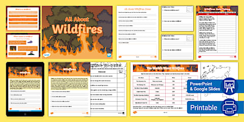 Wildfires Mind Map for 3rd-5th Grade