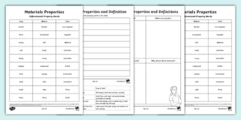 Properties of Materials WebQuest