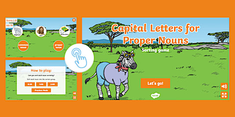 Common Nouns and Proper Nouns Interactive Sorting Activity