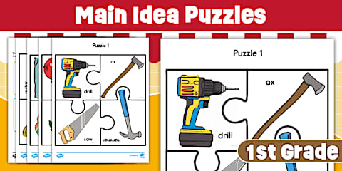 First Grade Bones Main Idea and Supporting Details Worksheet