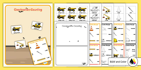 Construction Vehicles Flash Cards