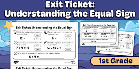 First Grade True or False Balancing Addition Equations Activity