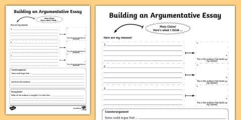 Argumentative Essay Counterclaim Graphic Organizer for 6-8 G