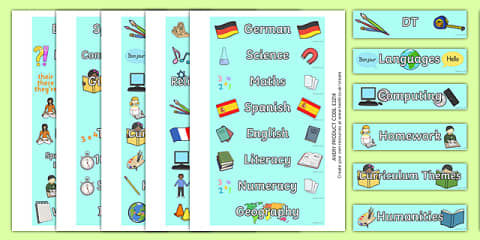Subject Display Signs