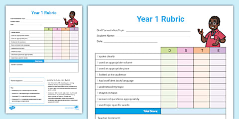Oral Presentation Rubric for 3rd-5th Grade