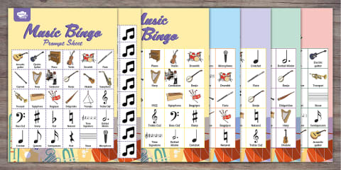 Musical Instrument Bingo Game