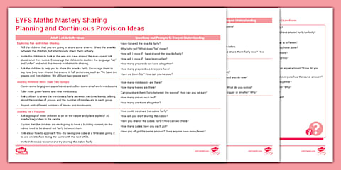 EYFS Maths Mastery Verbal Counting Planning and Continuous Provision Ideas