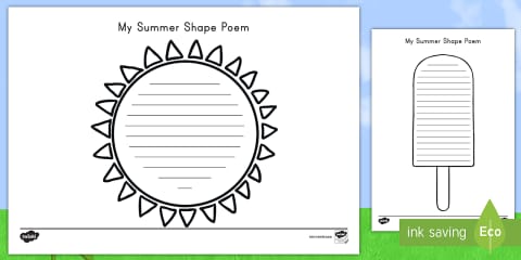 Sun Shape Poem Template