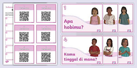 QR Code Hunt - Indonesian Prepositions