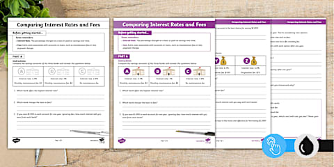 Calculating Simple Interest Activity Sheet