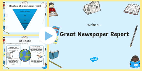 Newspaper Report Examples Resource Pack