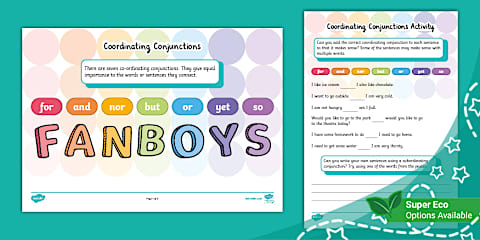 Coordinating Conjunctions Activities (Ages 6 - 7)