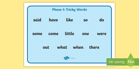 Phase 5 Tricky Words - Word Mat