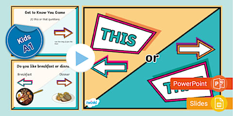 ESL First Day of Class Speaking Games PowerPoint [Kids, A1]