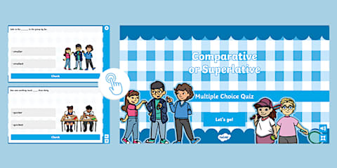 ESL Comparative and Superlative Adjectives PPT Lesson [Kids, A1]