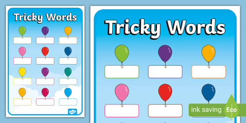 Muted Rainbow Tricky Words Banner