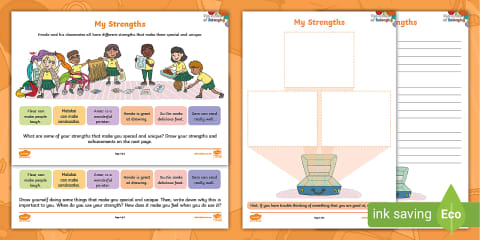 My Strengths and Challenges Worksheet / Worksheet - ROI Back to School ...