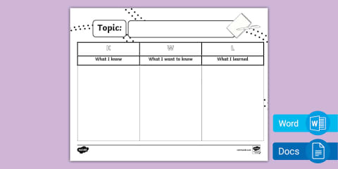 Blank KWL Chart Template