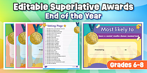 End of Year Award Certificates for 3rd-5th Grade