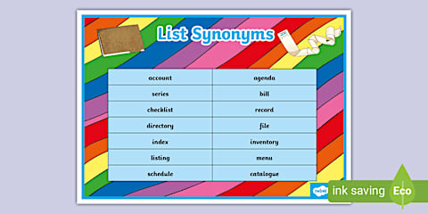 Fourth Grade Synonyms Reference Chart