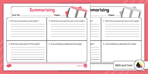 Third Grade Summarizing Fiction Texts Graphic Organizer