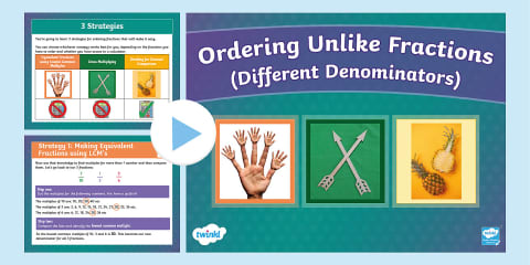Representing, Comparing and Ordering Fractions PowerPoint Lesson