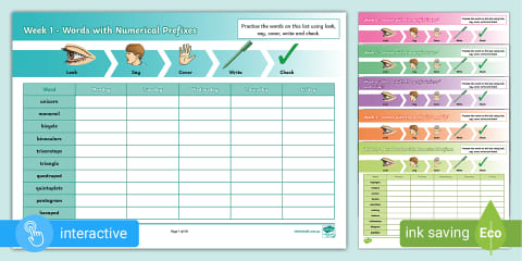 Look, Say Cover, Write and Check Blank Editable Template Worksheet