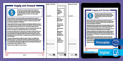 Supply and Demand Graphing Worksheet